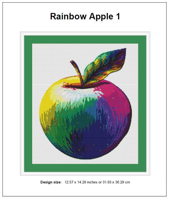 Rainbow Apple Logo Pixel
