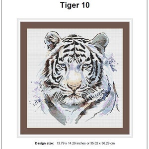 Tiger Cross Stitch Pattern 10 Instant PDF Download - White Tiger ...