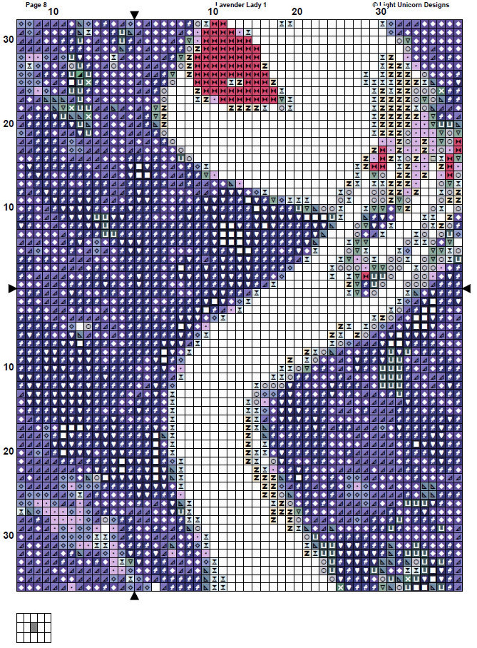 Lavender Lady Cross Stitch Pattern 1 Instant PDF Download - Lady ...