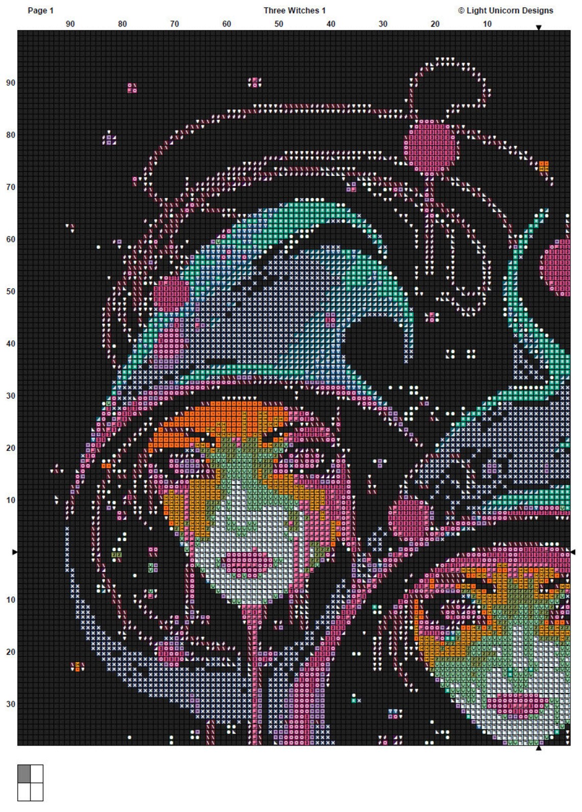 Three Witches Cross Stitch Pattern 1 Instant PDF Download - Woman ...