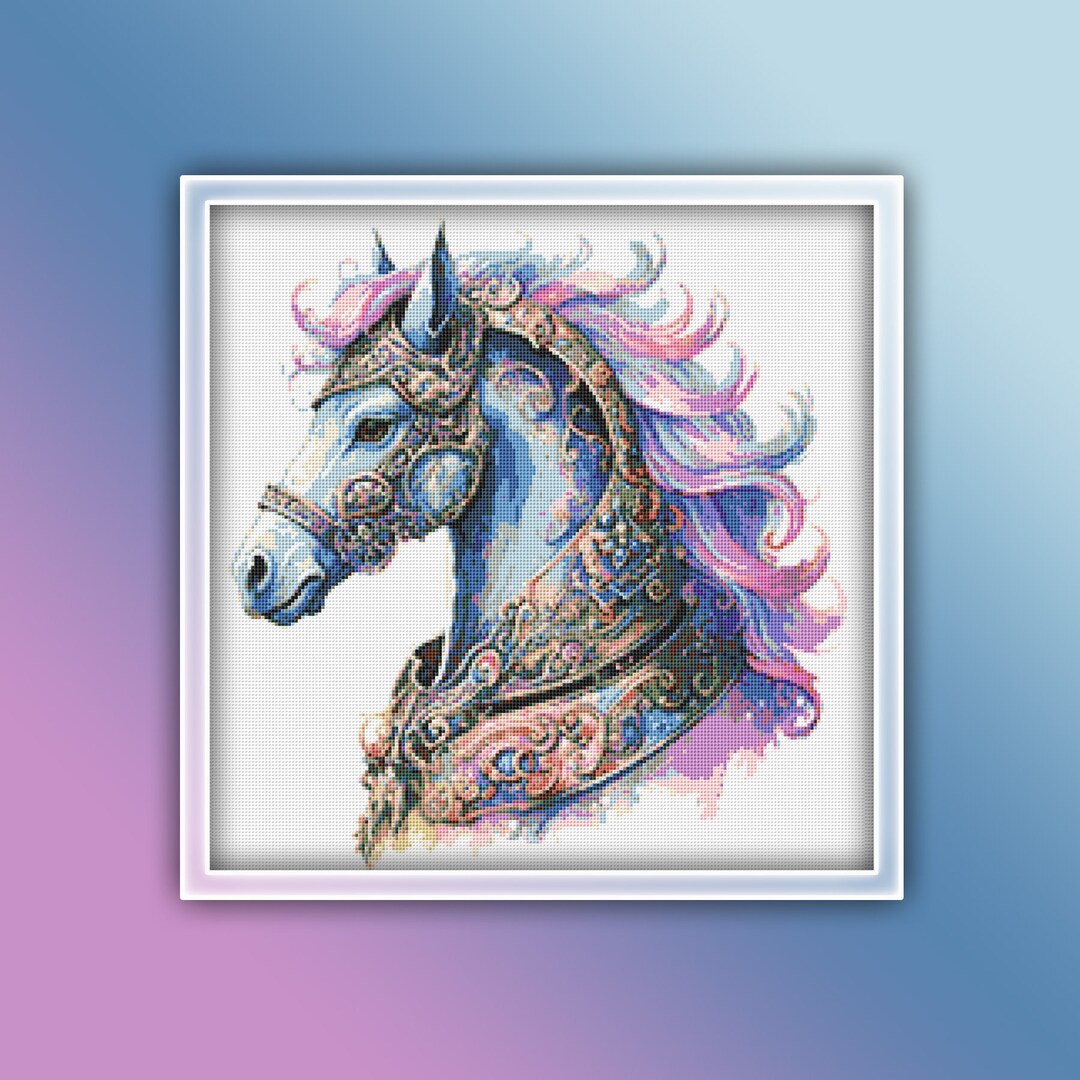 Armored Horse Cross Stitch Pattern 2 Instant PDF Download - Horse ...