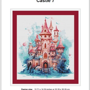 Castle Cross Stitch Pattern 7 Instant PDF Download - Fairy Tale Castle ...