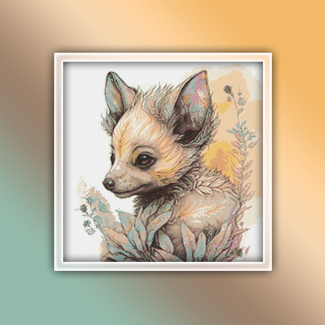 Aardwolf Cross Stitch Pattern 4 Instant PDF Download - Aardwolf Watercolor Cross Stitch Pattern ...