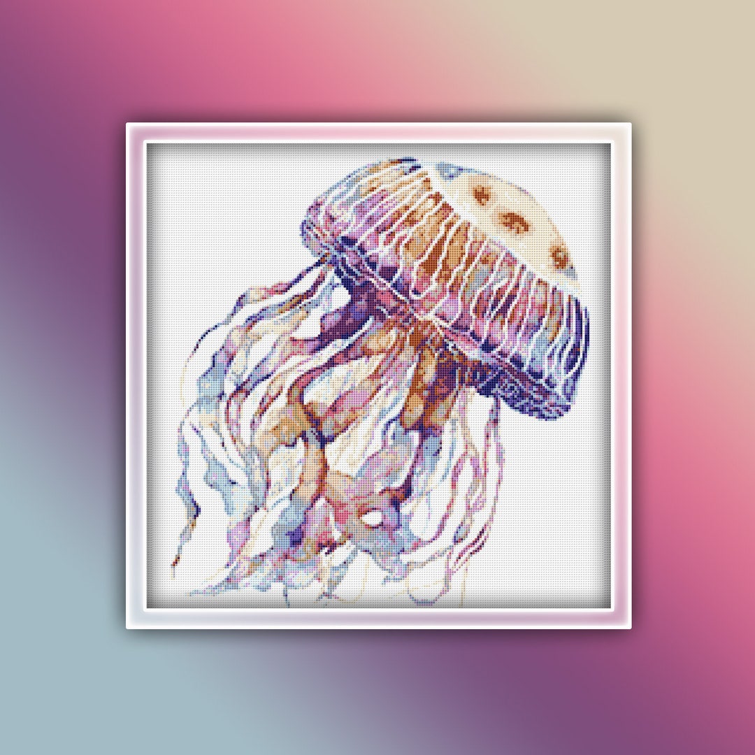 Jellyfish Cross Stitch Pattern 8 Instant PDF Download - Sea Jellies ...