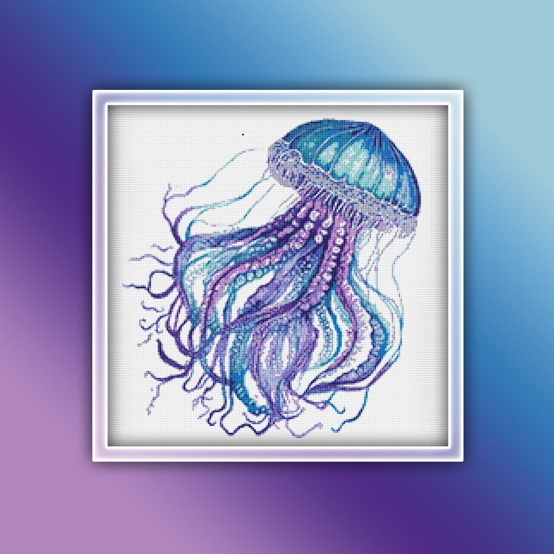 Jellyfish Cross Stitch Pattern 1 Instant PDF Download - Sea Jellies ...