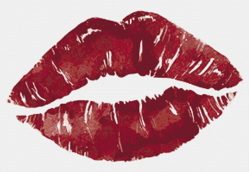 Lips Cross Stitch Pattern 3 Instant PDF Download Red Lips | Etsy