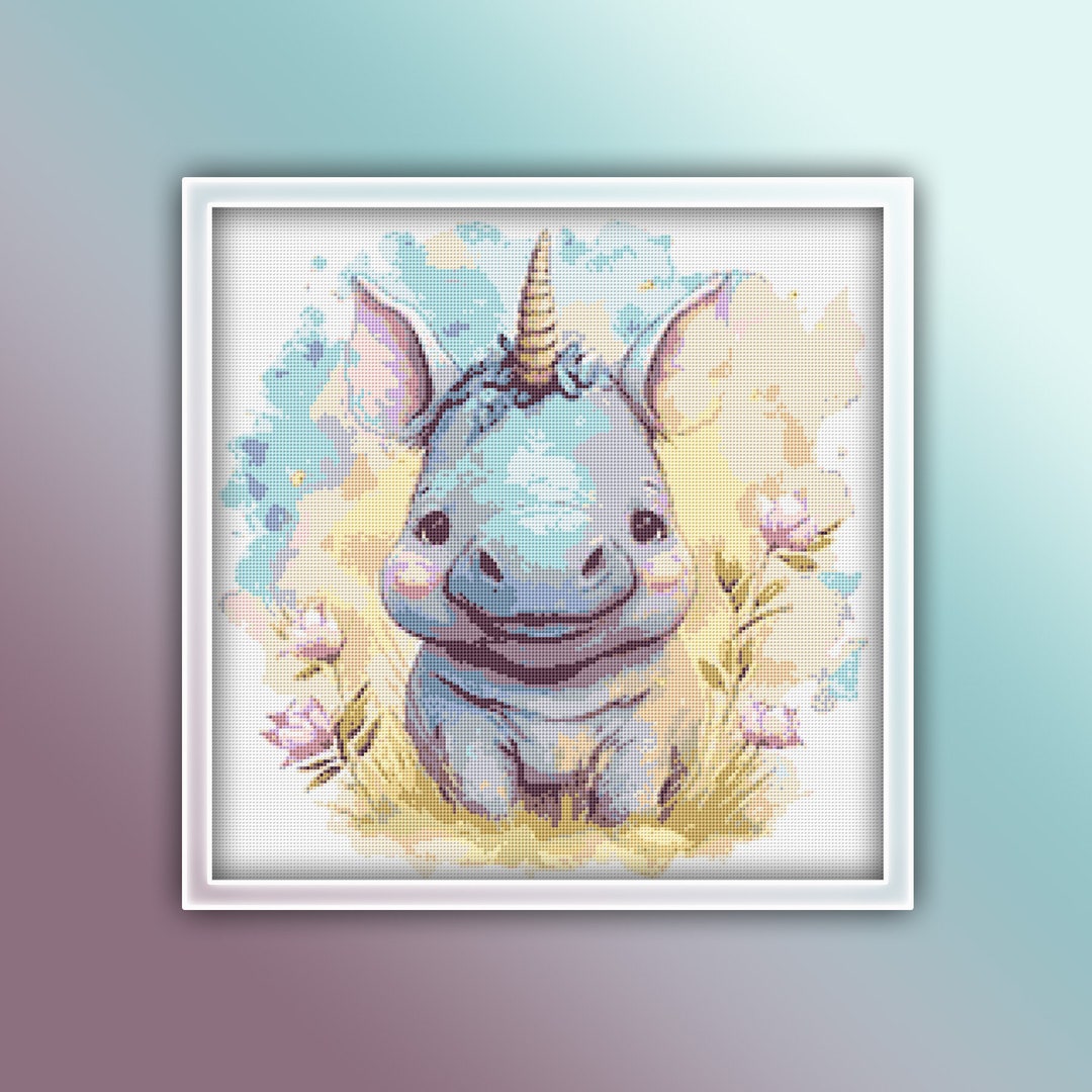 Rhino Cross Stitch Pattern 11 Instant PDF Download - Rhinoceros ...