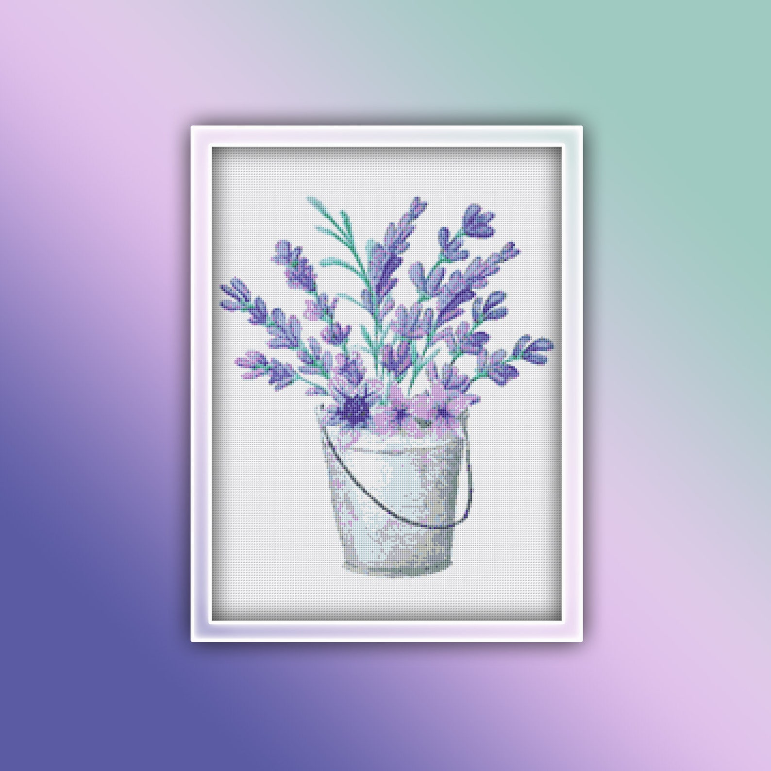Lavender Cross Stitch Pattern 1 Instant PDF Download Flower - Etsy