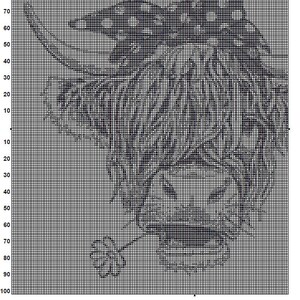 Cow Cross Stitch Pattern 2 Instant PDF Download - Cow Watercolor Cross ...