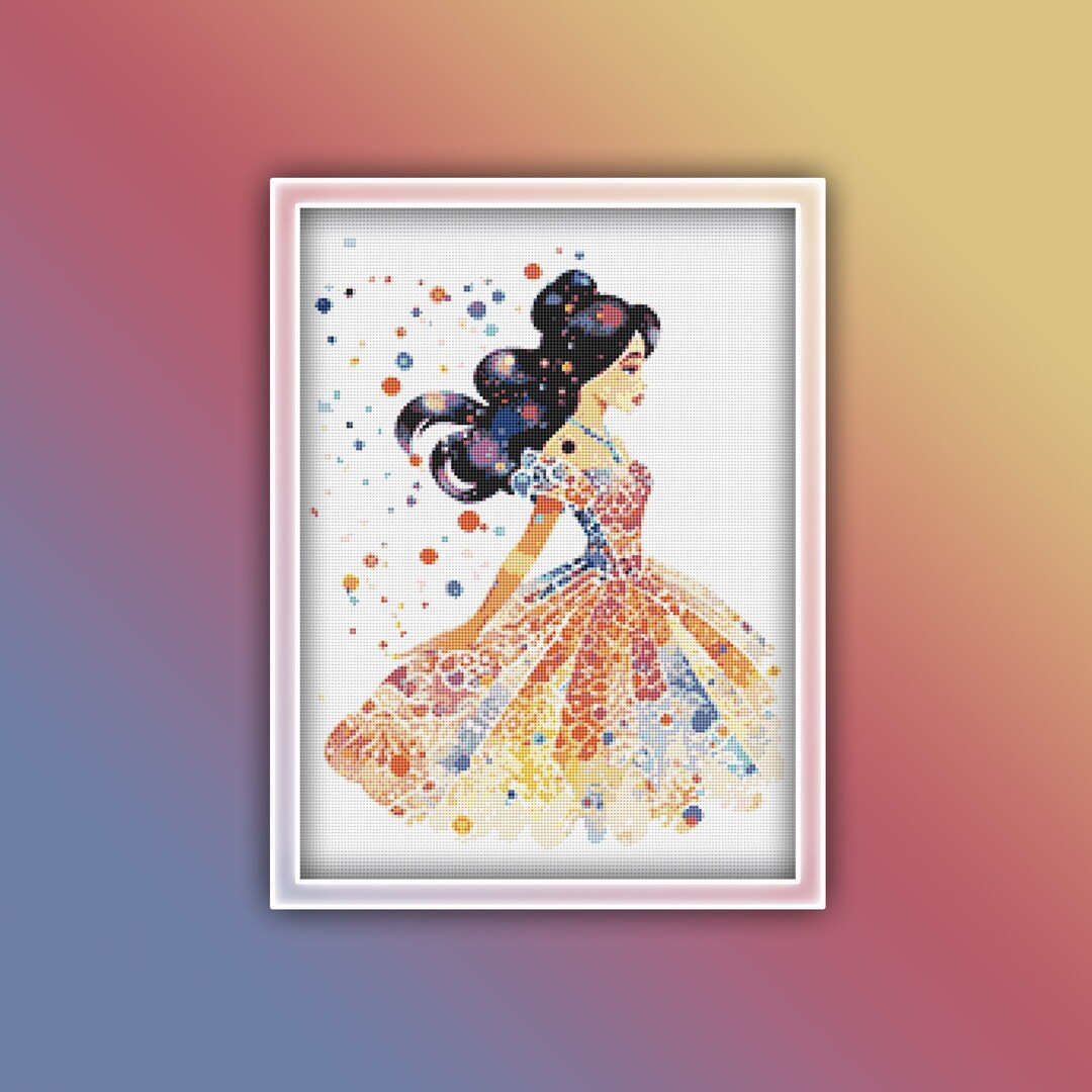 Raya Cross Stitch Pattern 1 Instant PDF Download - Princess Watercolor ...