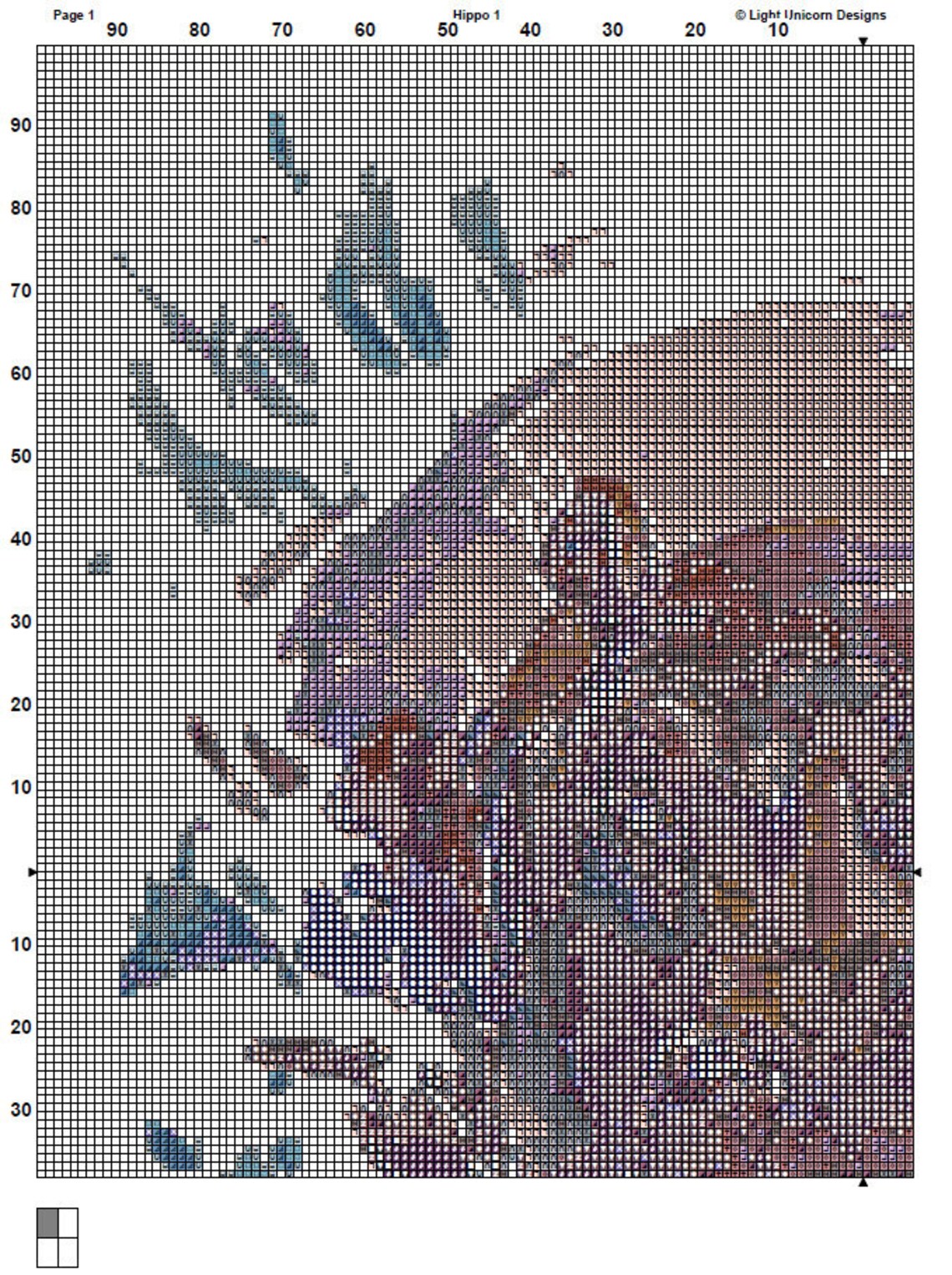 Hippo Cross Stitch Pattern 1 Instant PDF Download - Etsy