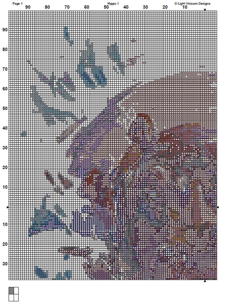 Hippo Cross Stitch Pattern 1 Instant PDF Download - Etsy