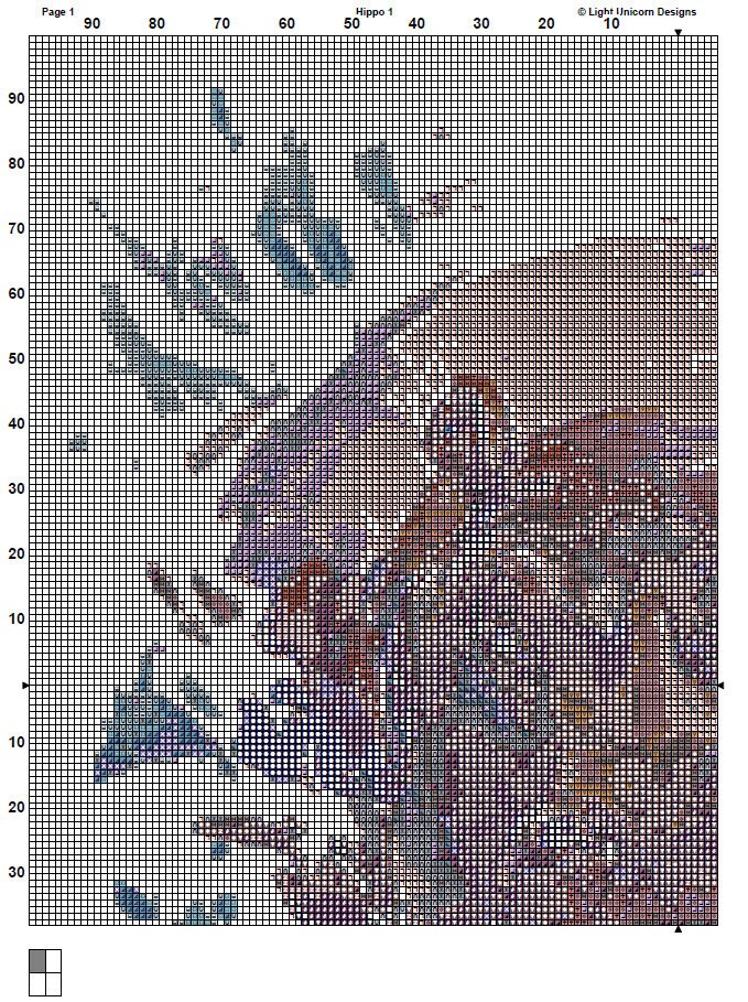 Hippo Cross Stitch Pattern 1 Instant PDF Download - Etsy