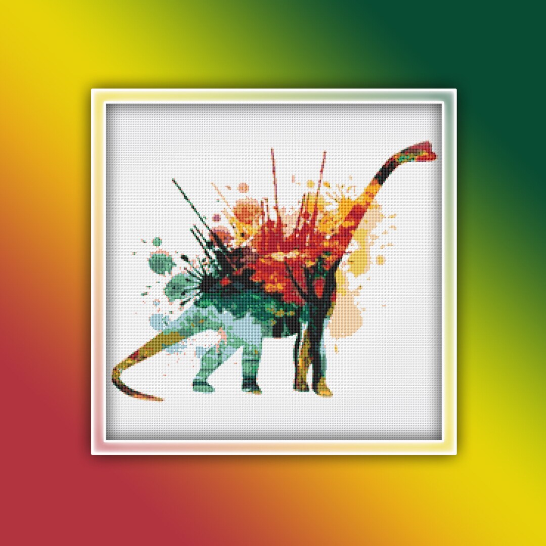 Dinosaur Cross Stitch Pattern 2 Instant PDF Download - Etsy