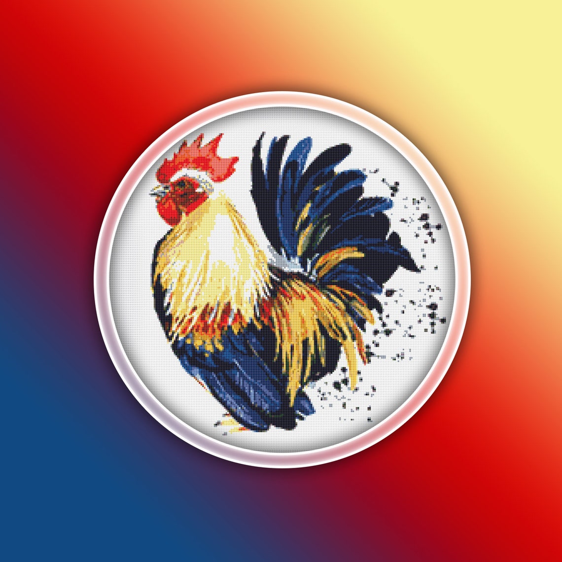 Serama Chicken Cross Stitch Pattern Instant PDF Download - Chicken ...