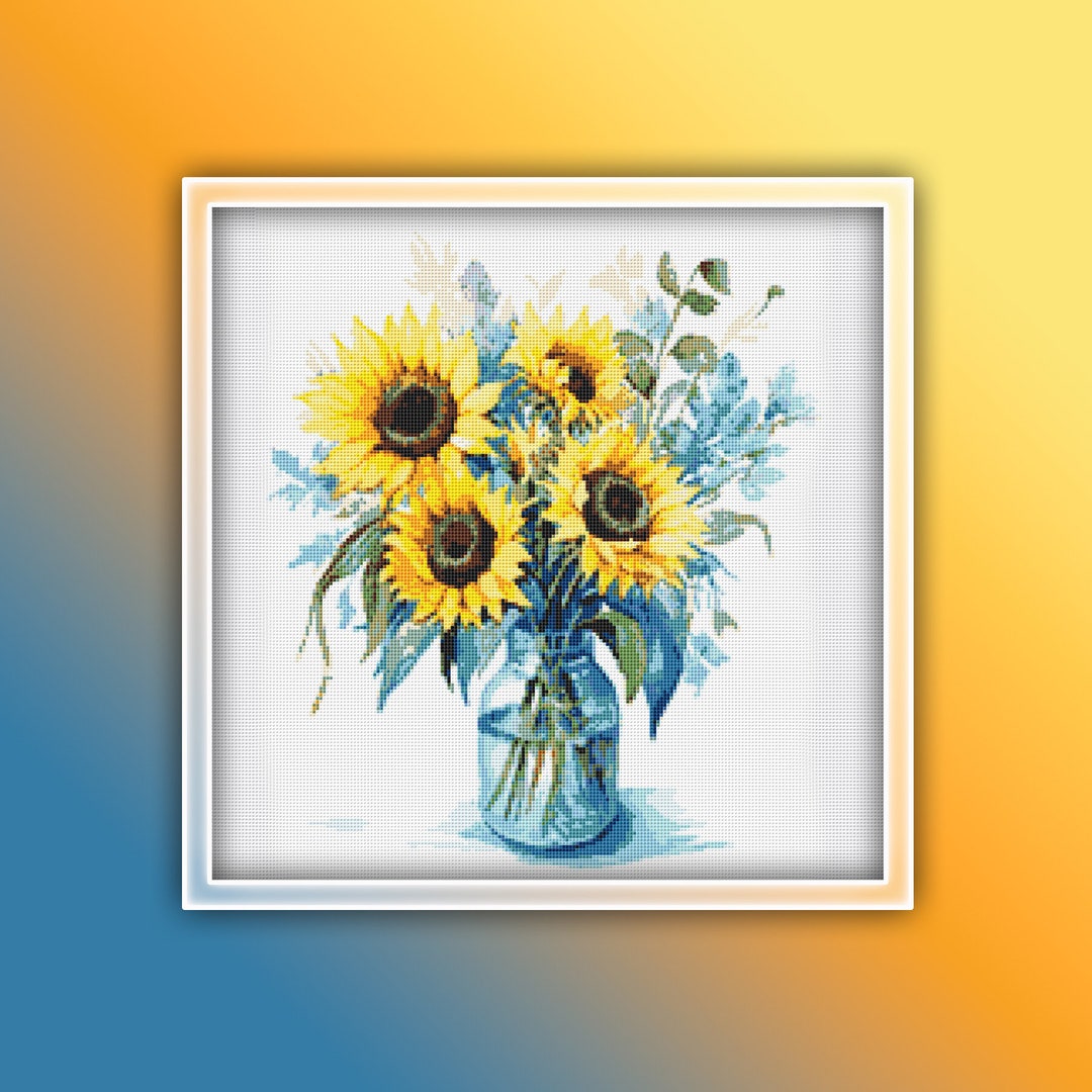 Sunflower Cross Stitch Pattern 1 Instant PDF Download - Sunflowers ...