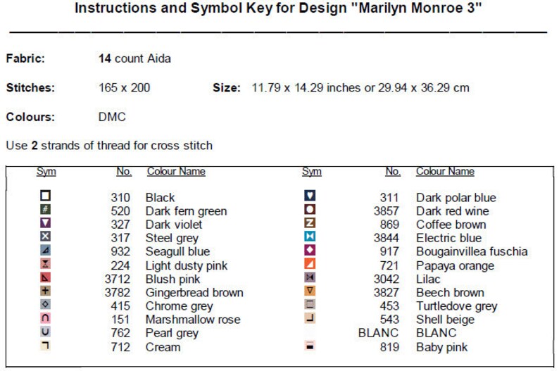 Marilyn Monroe Cross Stitch Pattern 3 Instant PDF Download - Marilyn ...