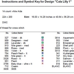 Calla Lily Cross Stitch Pattern 1 Instant PDF Download - Etsy