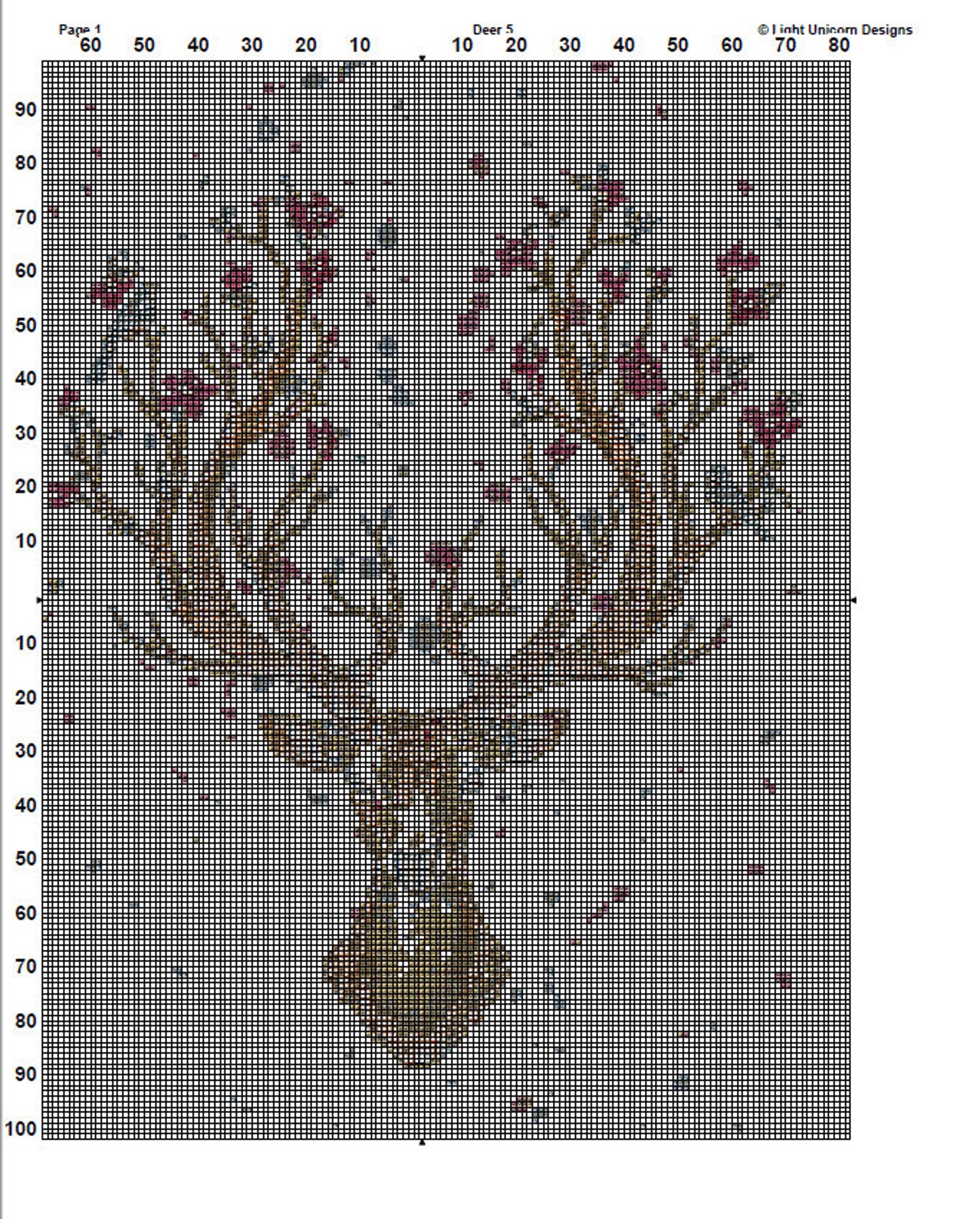 Deer Cross Stitch Pattern 5 Instant PDF Download Deer - Etsy