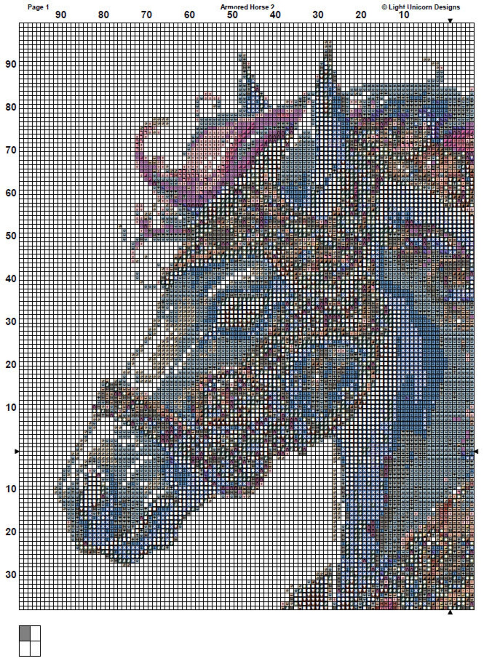 Armored Horse Cross Stitch Pattern 2 Instant PDF Download - Horse ...
