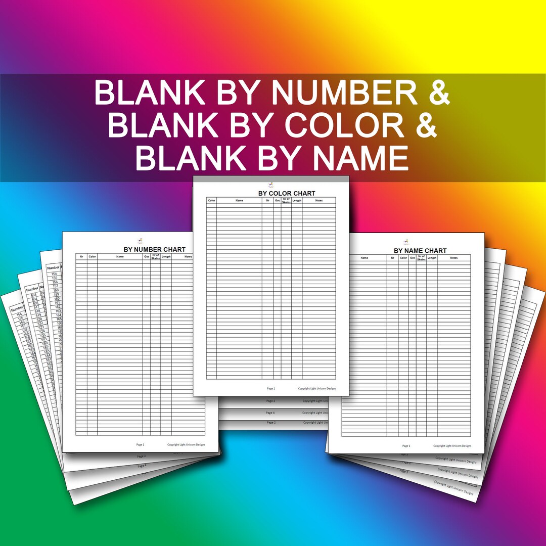 Blank Thread Charts PDF Instant Download | Cross Stitch Chart ...
