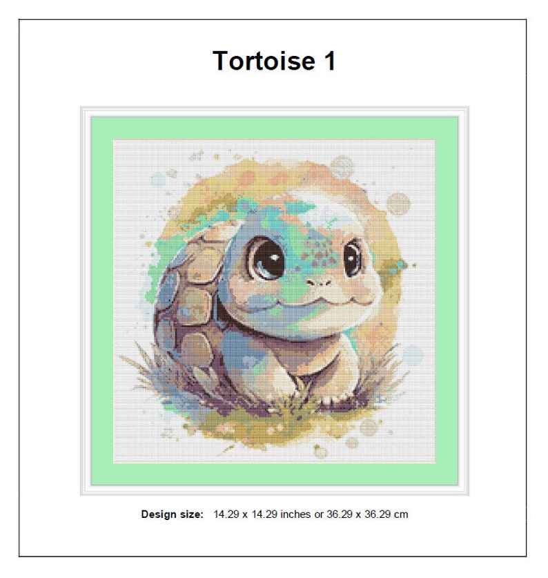 Tortoise Cross Stitch Pattern 1 Instant PDF Download - Turtle ...