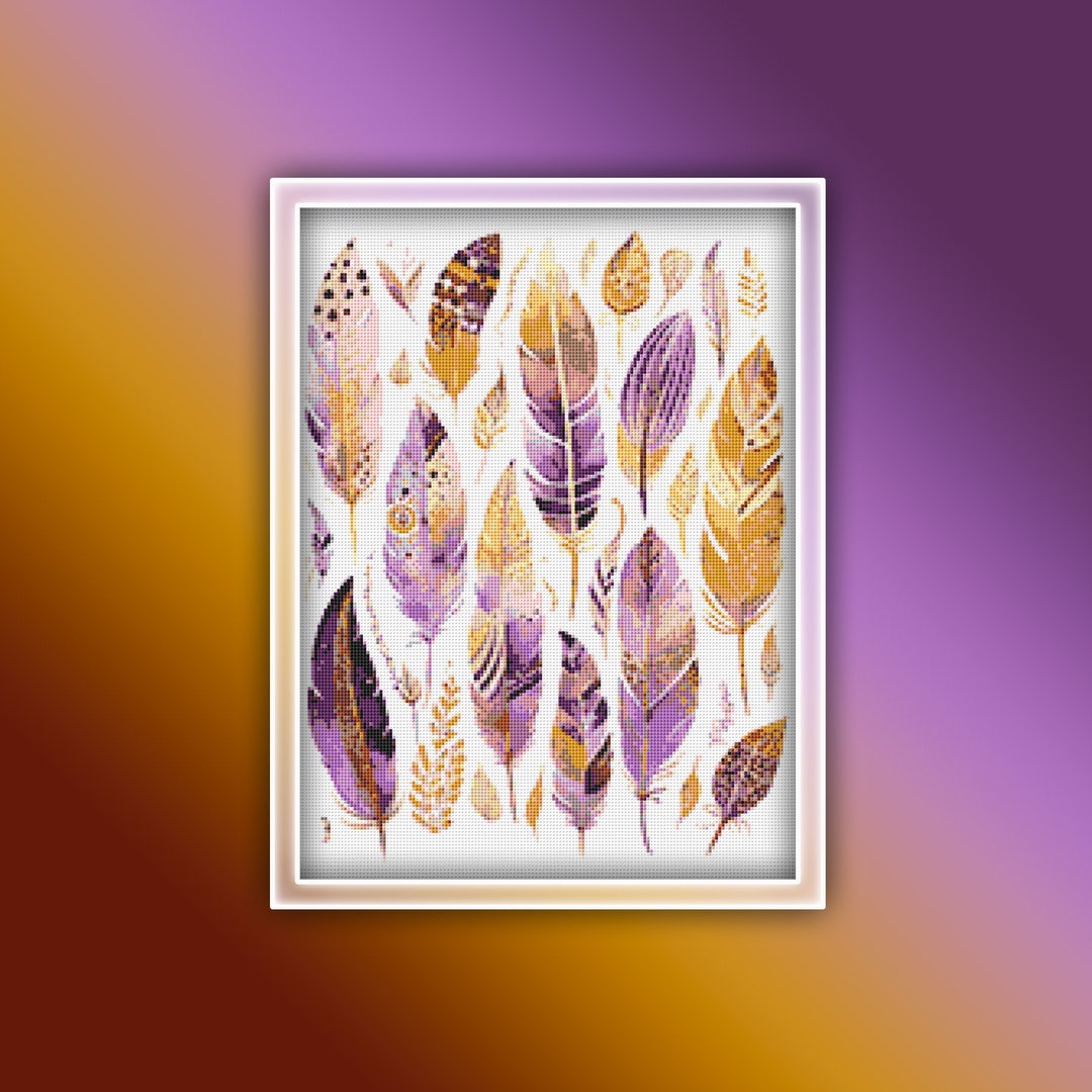 Feathers Cross Stitch Pattern 6 Instant PDF Download- Feather ...