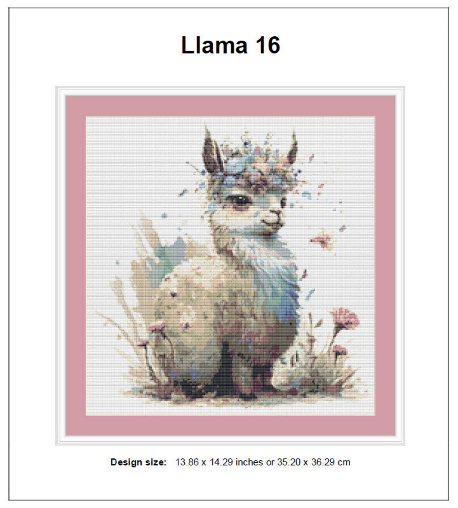 Llama Cross Stitch Pattern 16 Instant PDF Download - Llama Watercolor ...