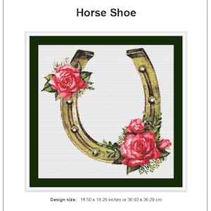 Horse Shoe Cross Stitch Pattern Instant PDF Download - Watercolor Cross ...