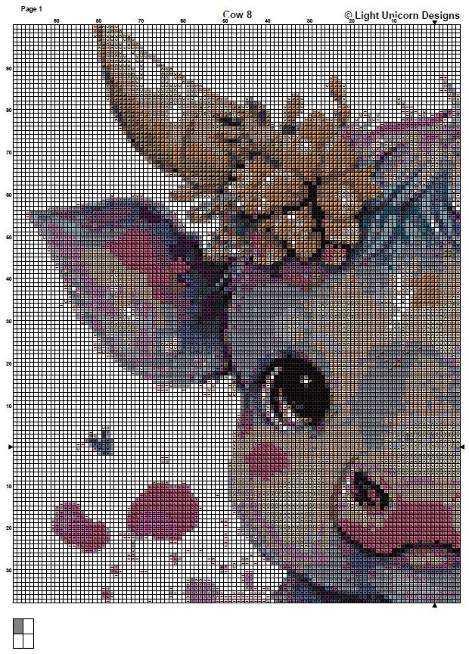 Cow Cross Stitch Pattern 8 Instant PDF Download Cow Calf - Etsy