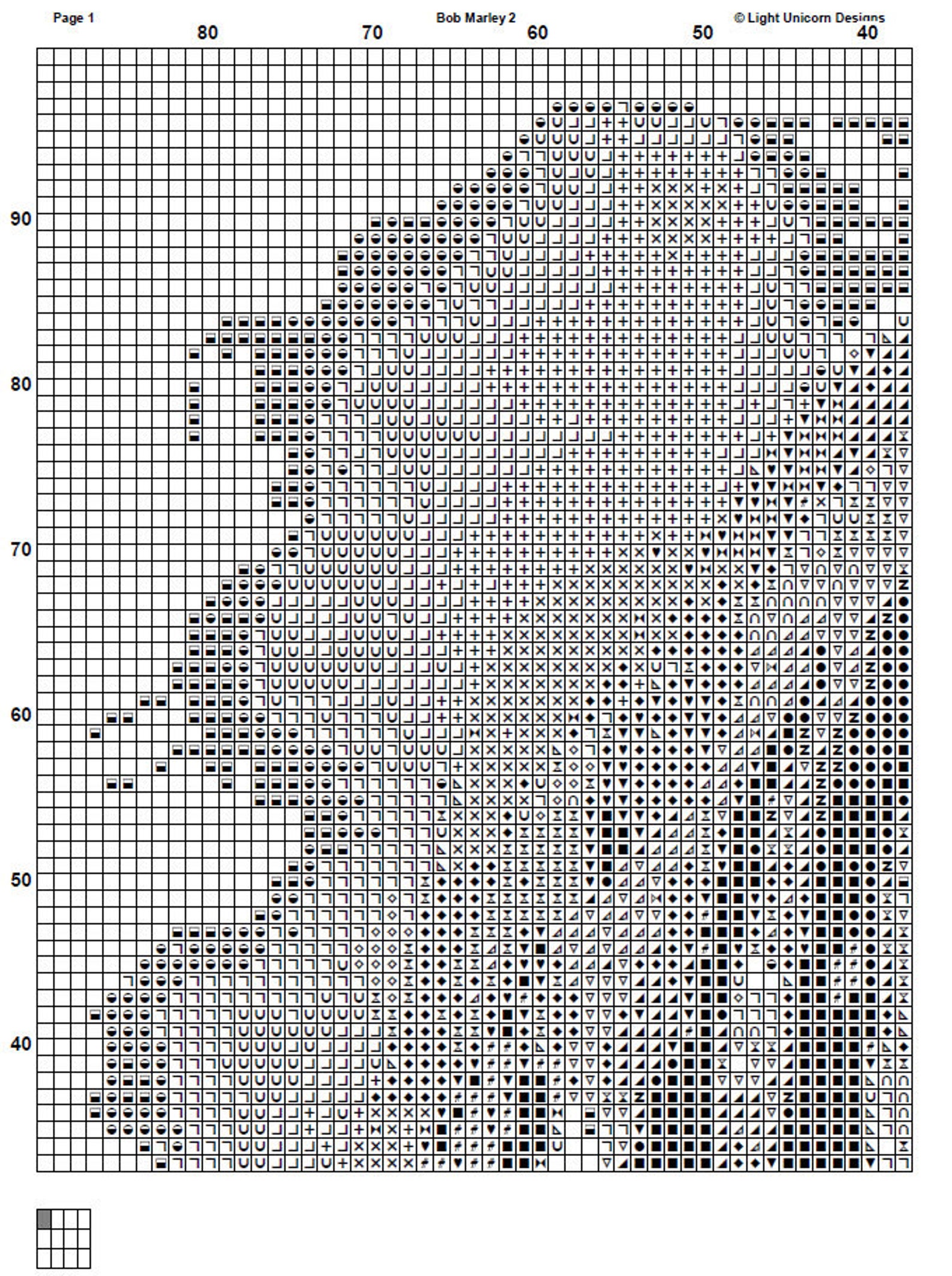 Bob Marley Cross Stitch Pattern 2 Instant PDF Download - Bob Marley ...