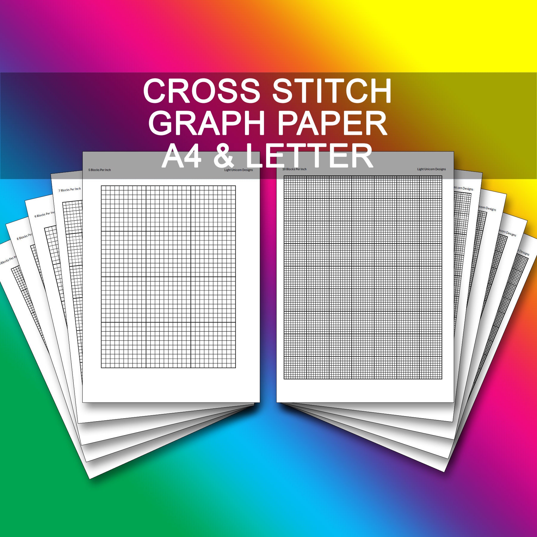 Cross Stitch Blank Graphs PDF Instant Download | Cross Stitch Chart ...