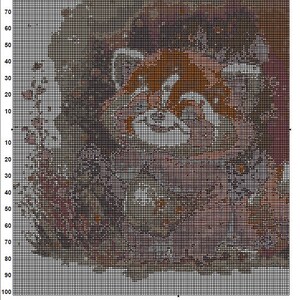 Red Panda Bear Cross Stitch Pattern 2 Instant PDF Download - Red Panda ...