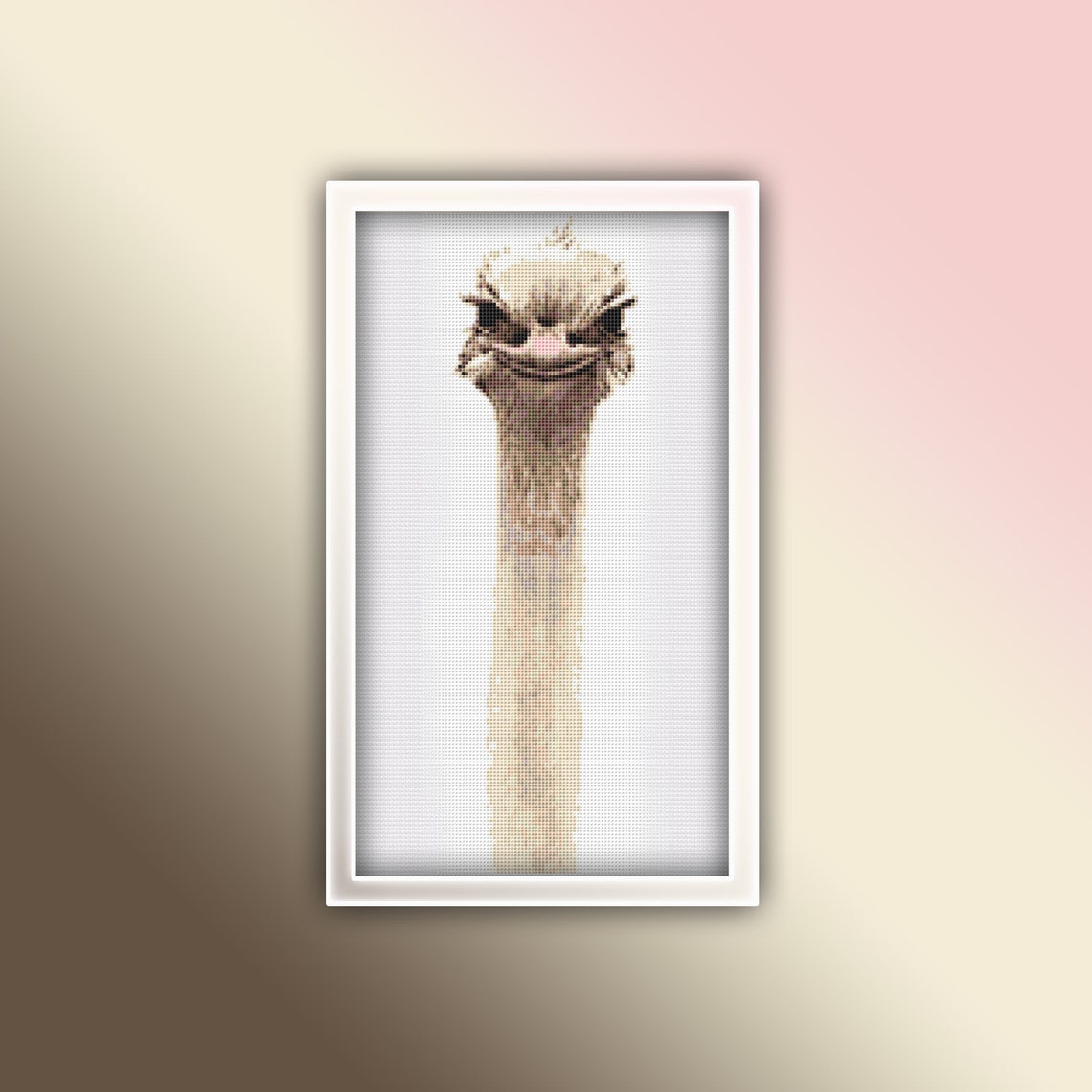 Ostrich Cross Stitch Pattern 2 Instant PDF Download Bird | Etsy