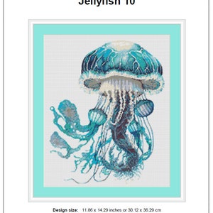 Jellyfish Cross Stitch Pattern 10 Instant PDF Download - Sea Jellies ...