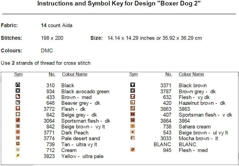 Boxer Dog Cross Stitch Pattern 2 Instant PDF Download Boxer - Etsy