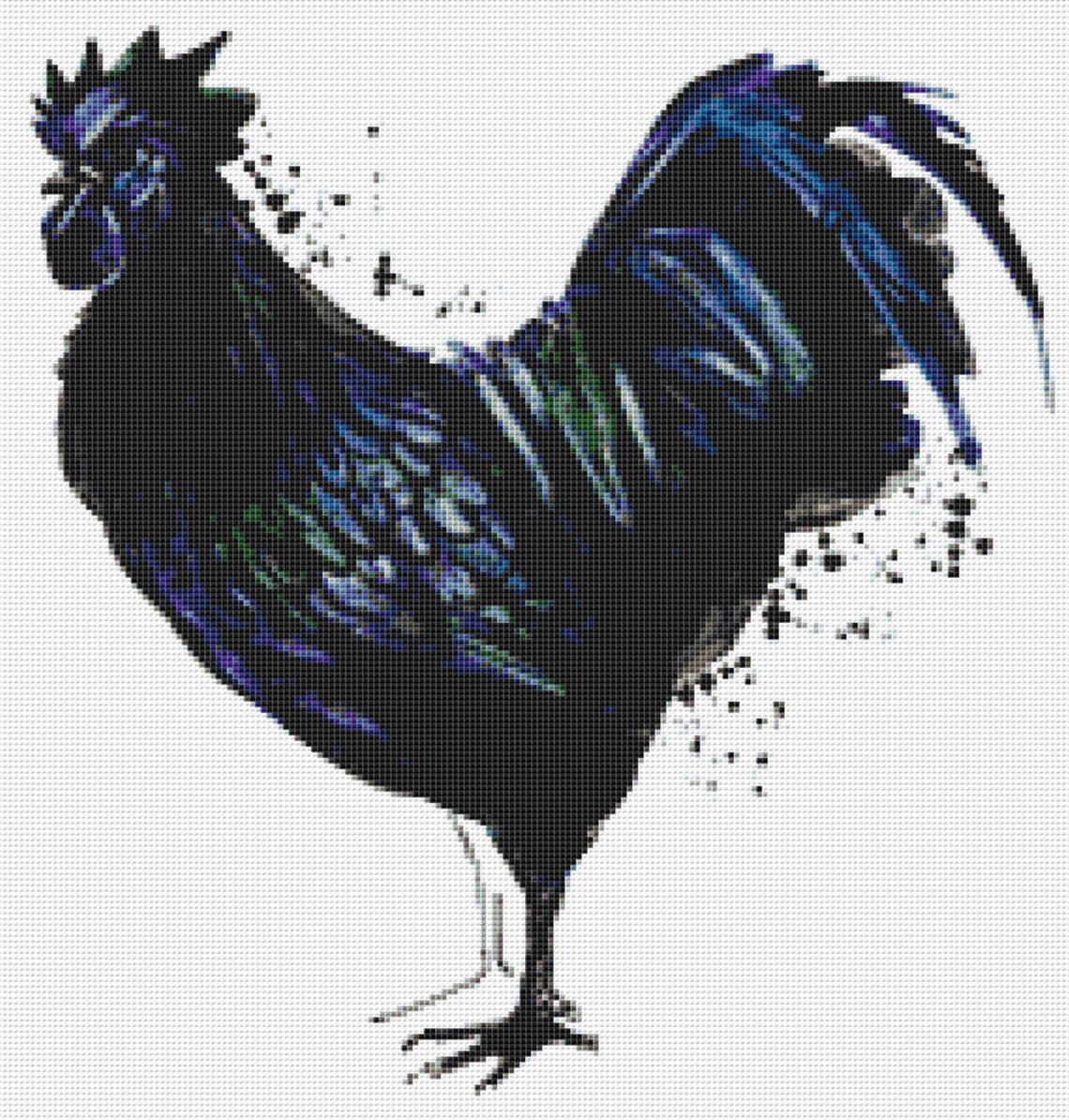 Ayam Cemani Chicken Cross Stitch Pattern 1 Instant PDF | Etsy