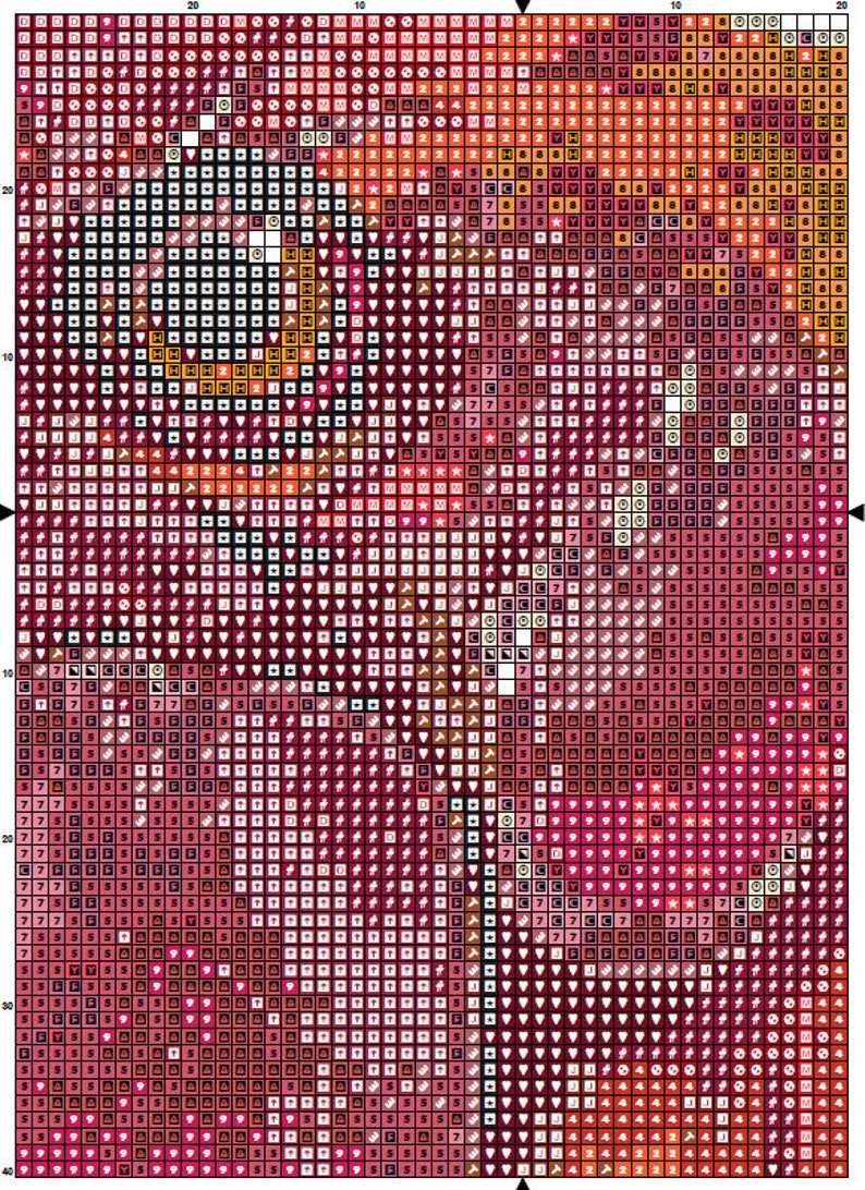 Rooster Cross Stitch Pattern 1 Instant PDF Download Chicken - Etsy