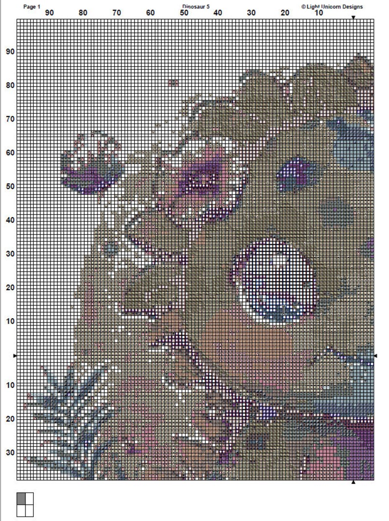 Dinosaur Cross Stitch Pattern 5 Instant PDF Download - Stegosaurus ...