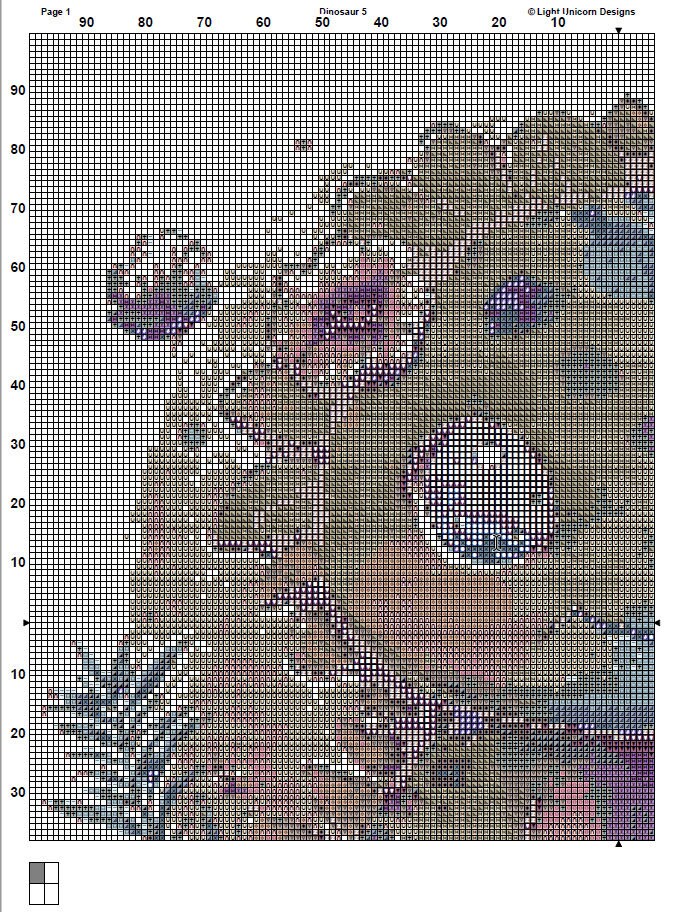 Dinosaur Cross Stitch Pattern 5 Instant PDF Download - Stegosaurus ...