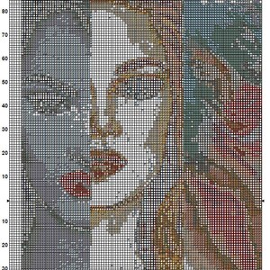 Women Faces Cross Stitch Pattern 1 Instant PDF Download - Woman ...