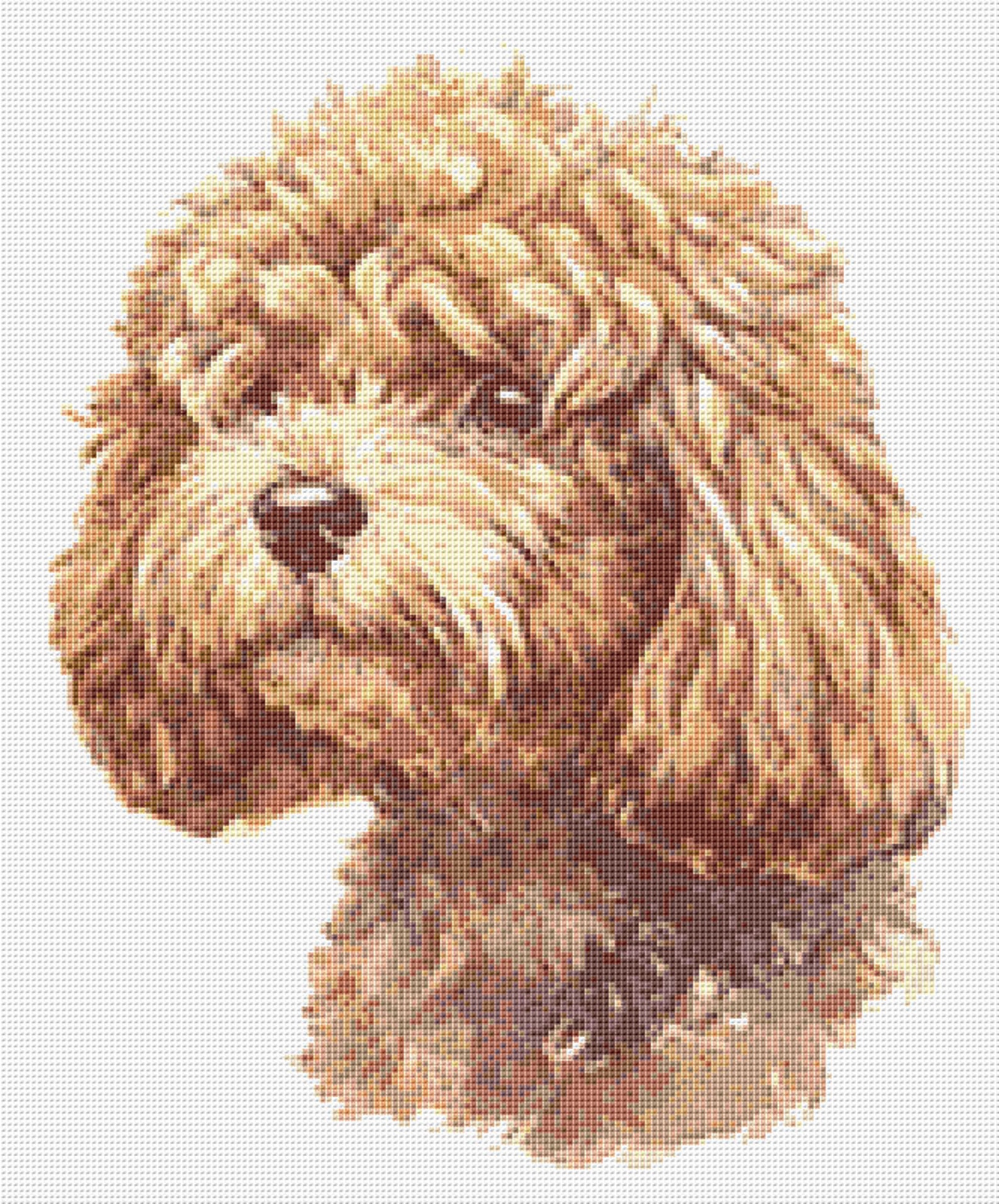 Poodle Cross Stitch Pattern 2 Instant PDF Download Brown | Etsy