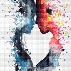 Watercolor Love Cross Stitch Pattern Instant PDF Download - Etsy