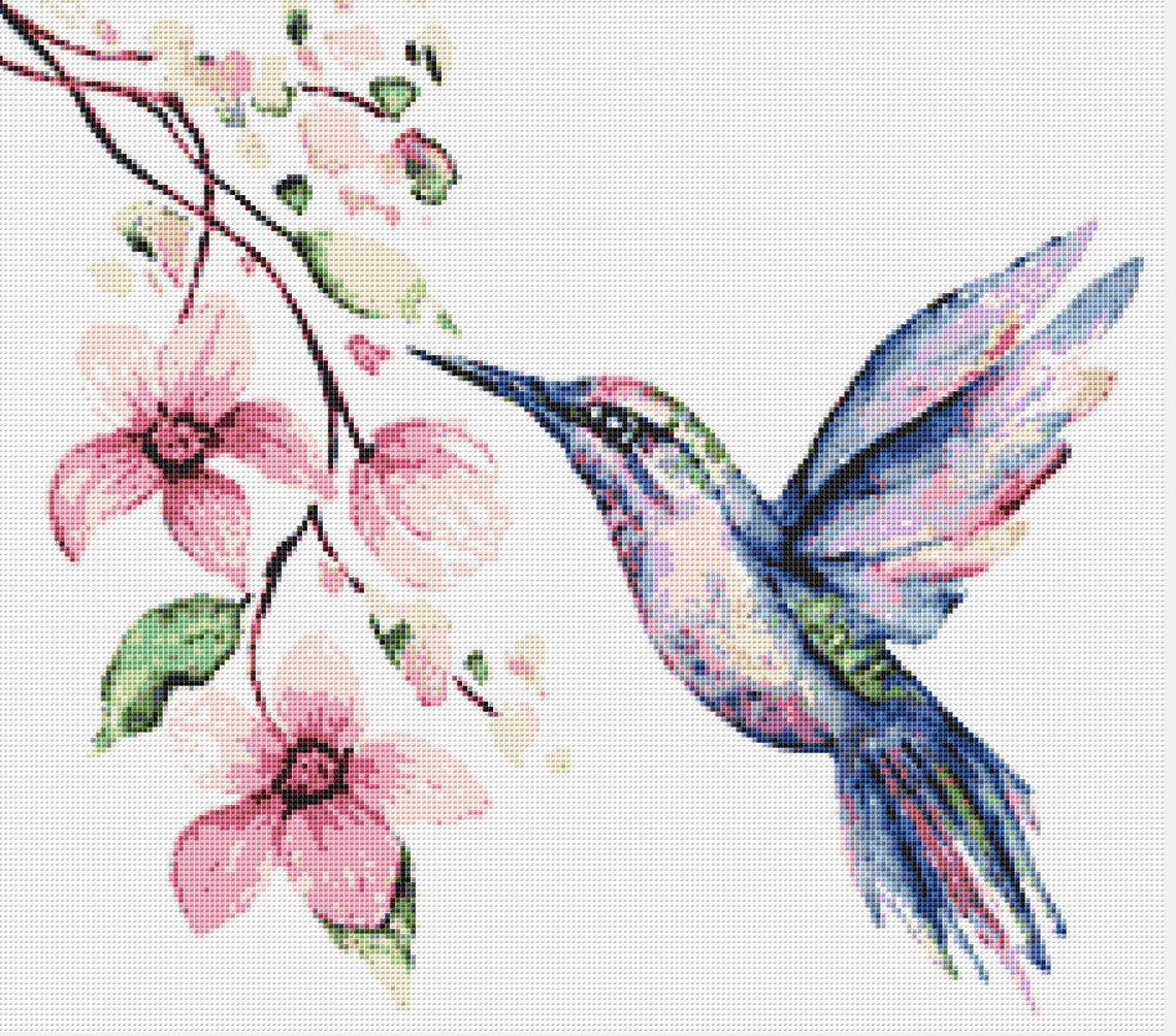 Hummingbird Cross Stitch Pattern 23 Instant PDF Download - Etsy