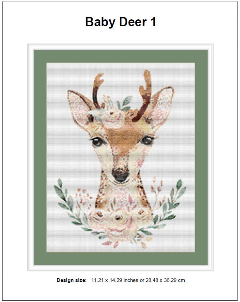 Baby Deer Cross Stitch Pattern 1 Instant Download Instant PDF Download ...
