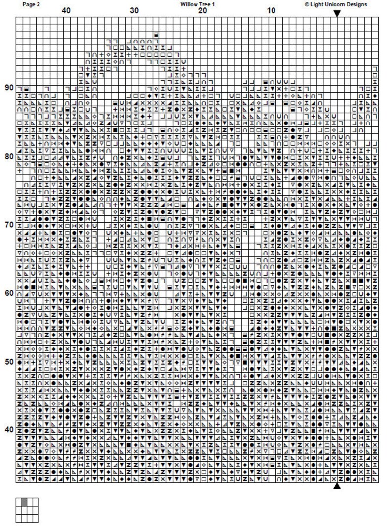 Willow Tree Cross Stitch Pattern Instant PDF Download | Summer Tree ...