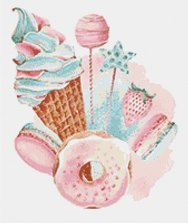 Ice Cream Cross Stitch Pattern 1 Instant PDF Download | Etsy