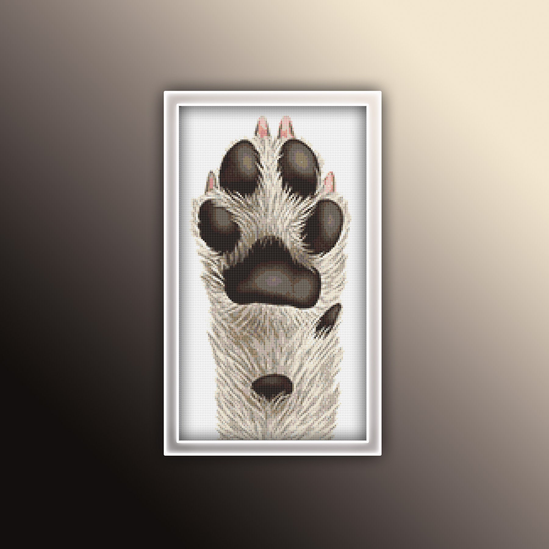 Dog Paw Cross Stitch Pattern 4 Instant PDF Download White - Etsy