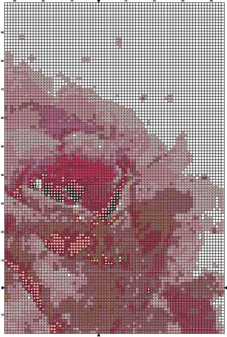 Single Pink Rose Cross Stitch Pattern Instant PDF Download | Etsy