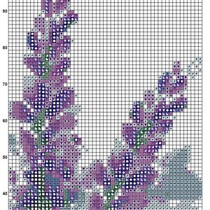 Lavender Cross Stitch Pattern 6 Instant PDF Download - Flower Lavender ...